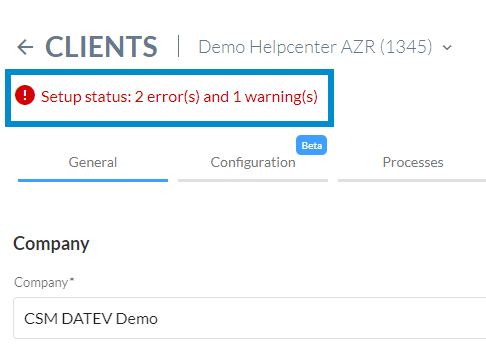 What does the Setup Status stand for?
