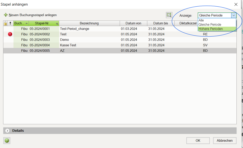 DATEV - Wie passe ich das Stapeldatum vor dem Import nach REWE an?